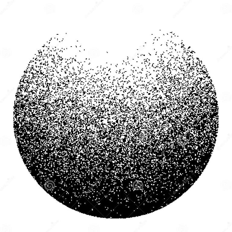 Dotwork Noise Gradient Circle. Sand Grain Effect. Black Noise Stipple ...
