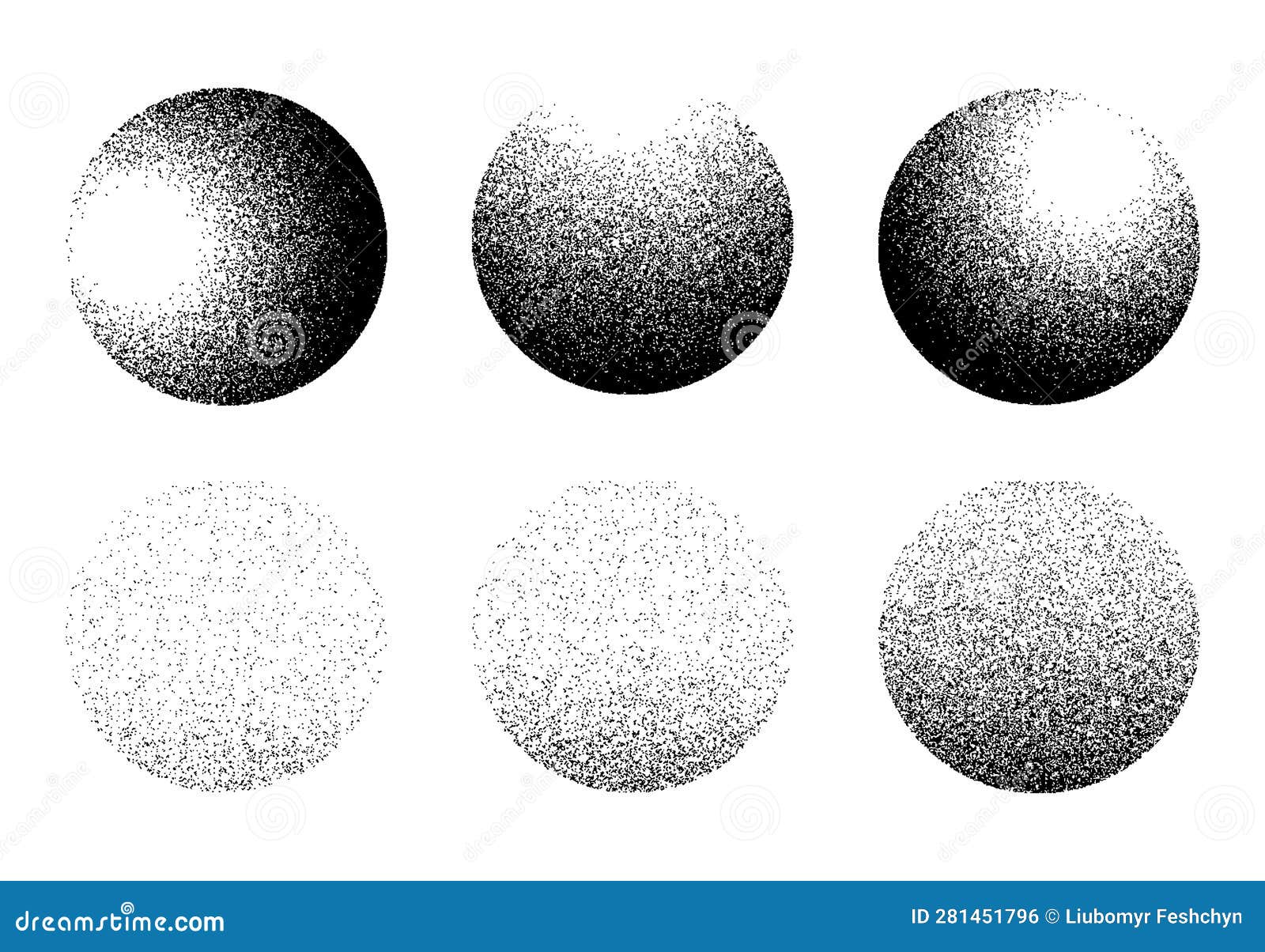 Dotwork Noise Gradient Circles. Sand Grain Effect. Black Noise Stipple ...