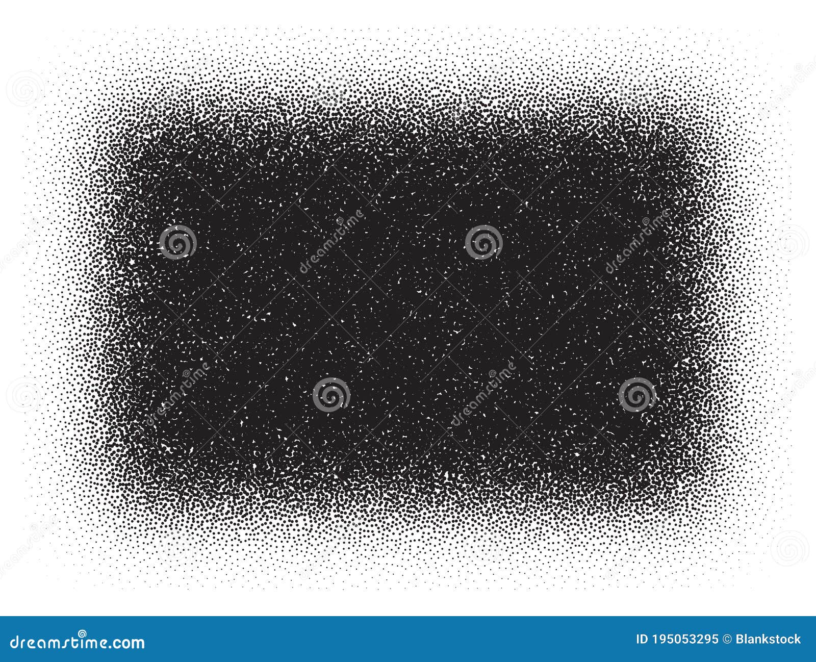 Dotwork Rectangle Pattern Background. Black Noise Stipple Dots. Dotted ...