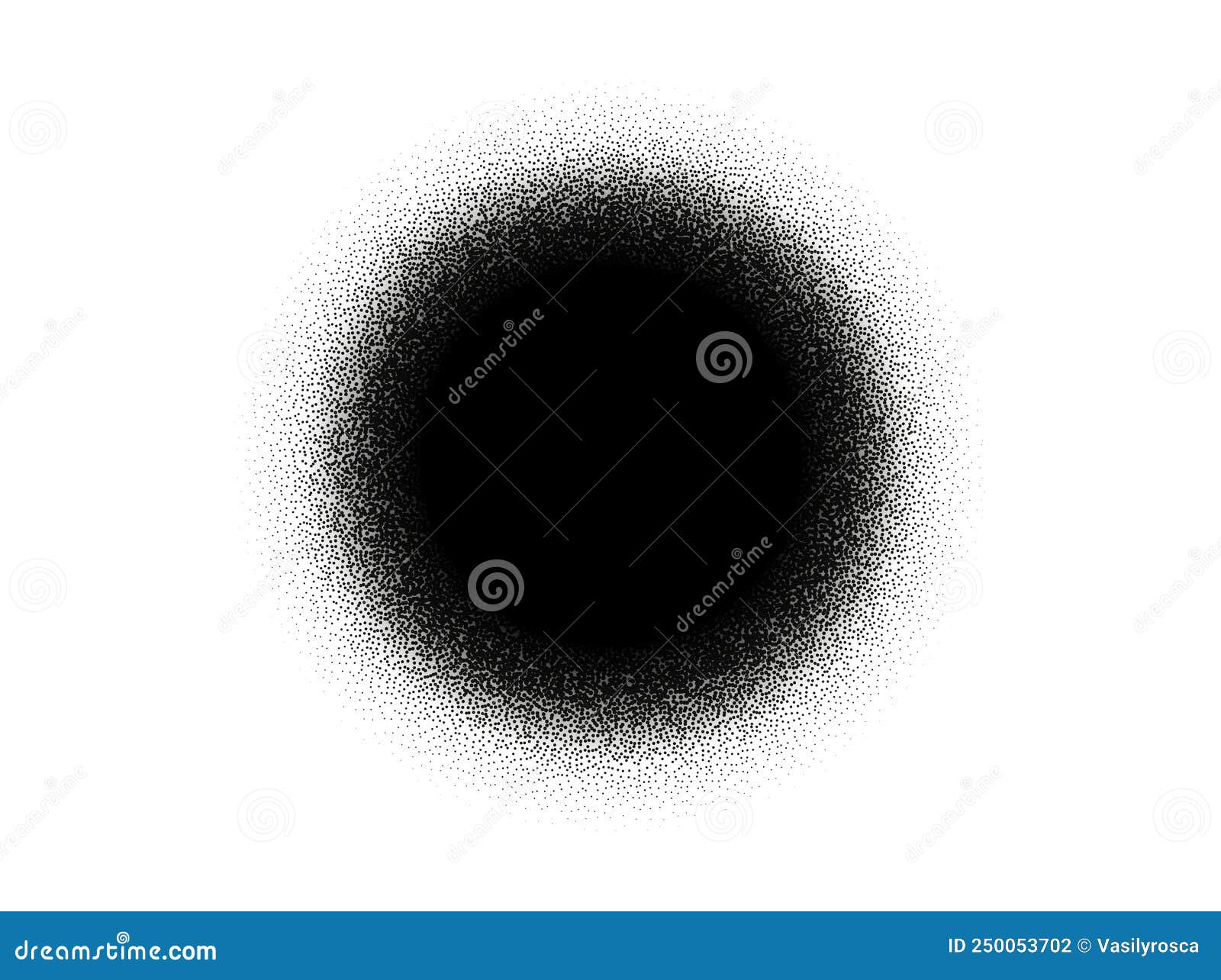 Stipple Halftone Gradient Circle. Vector Monochrome Texture. Hand Drawn ...