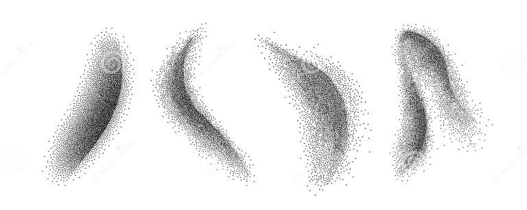 Dotwork Stipple Texture Abstract Shapes with Black Grain Texture ...