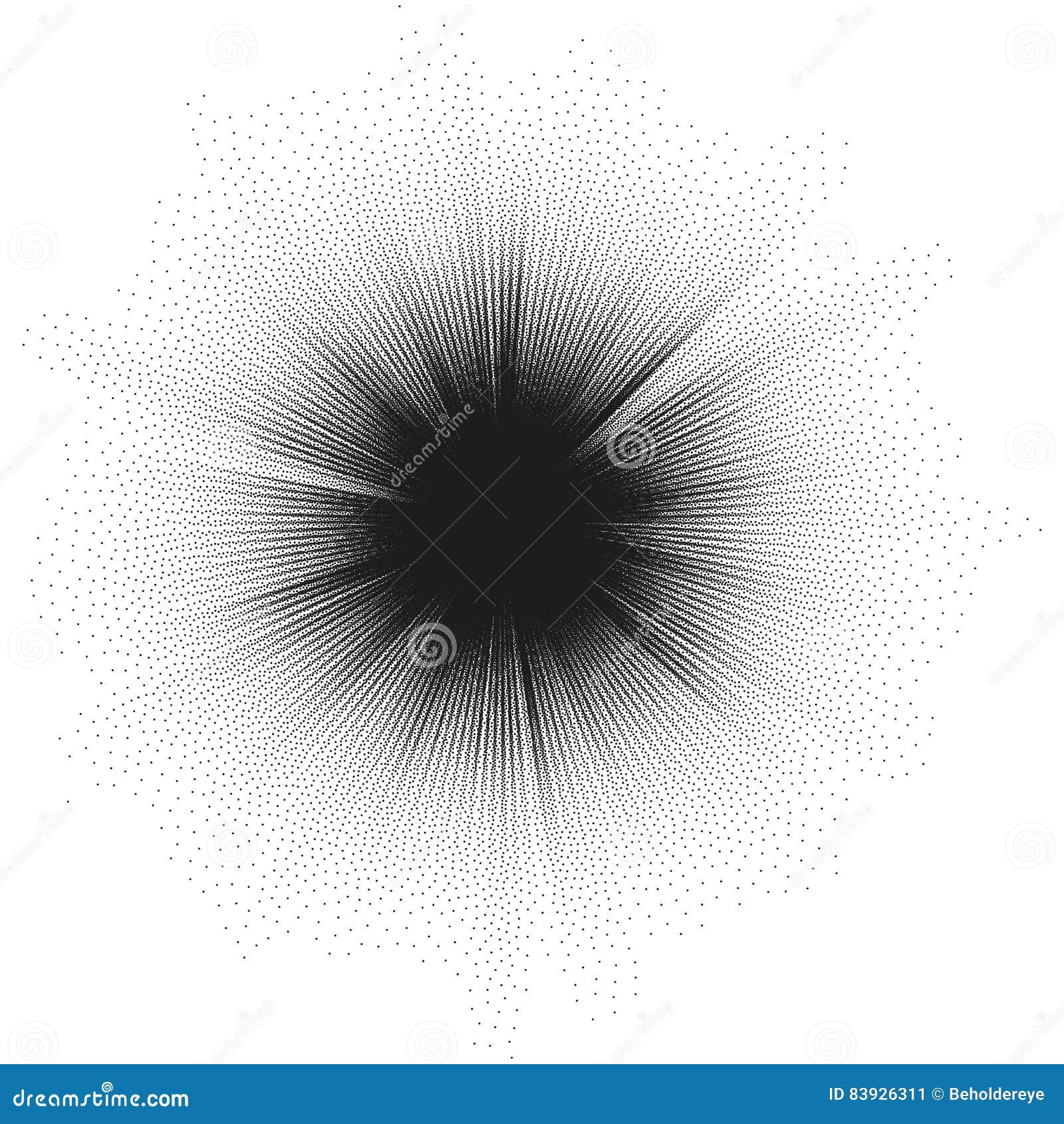 Dotwork Sunburst or Flare with Rays. EPS 10 Stock Vector - Illustration ...