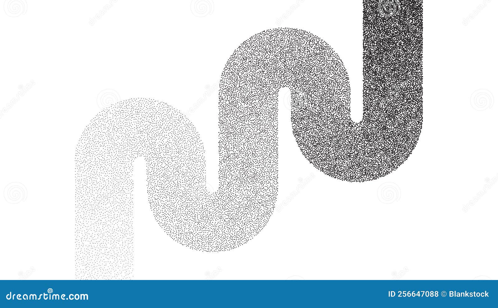 Dotwork Wave Pattern Background. Black Noise Stipple Dots Zig Zag Wave ...