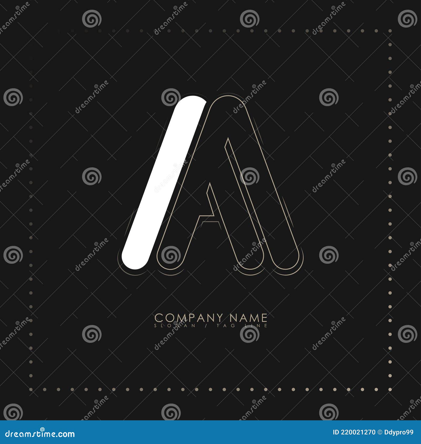 Double `AA` Logo. the Design Consists of only One Continuous Line that ...