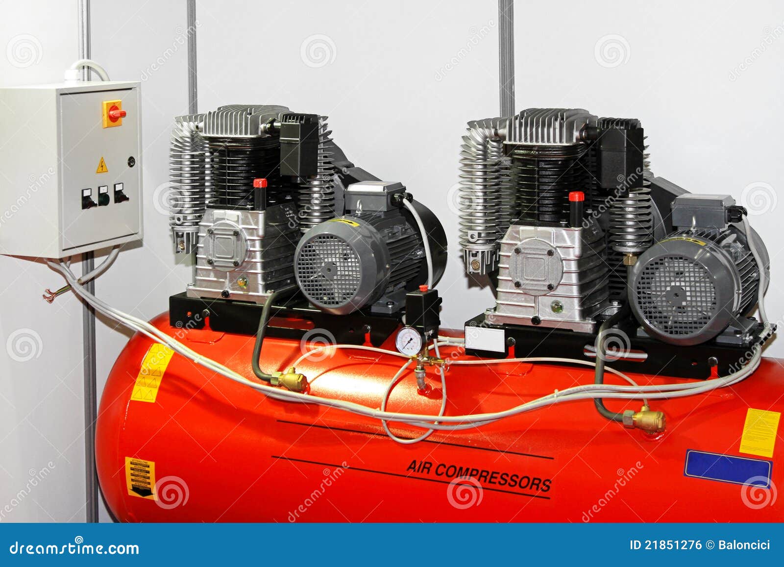 Double air compressor stock photo. Image of device, tools - 21851276