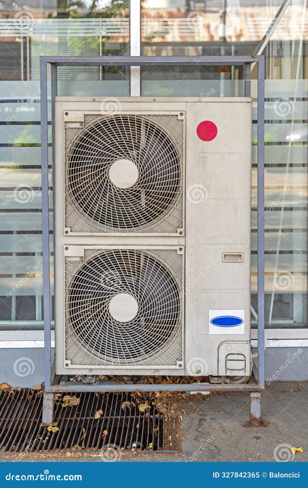 Double Air Conditioner Inverter Stock Image - Image of large, window ...