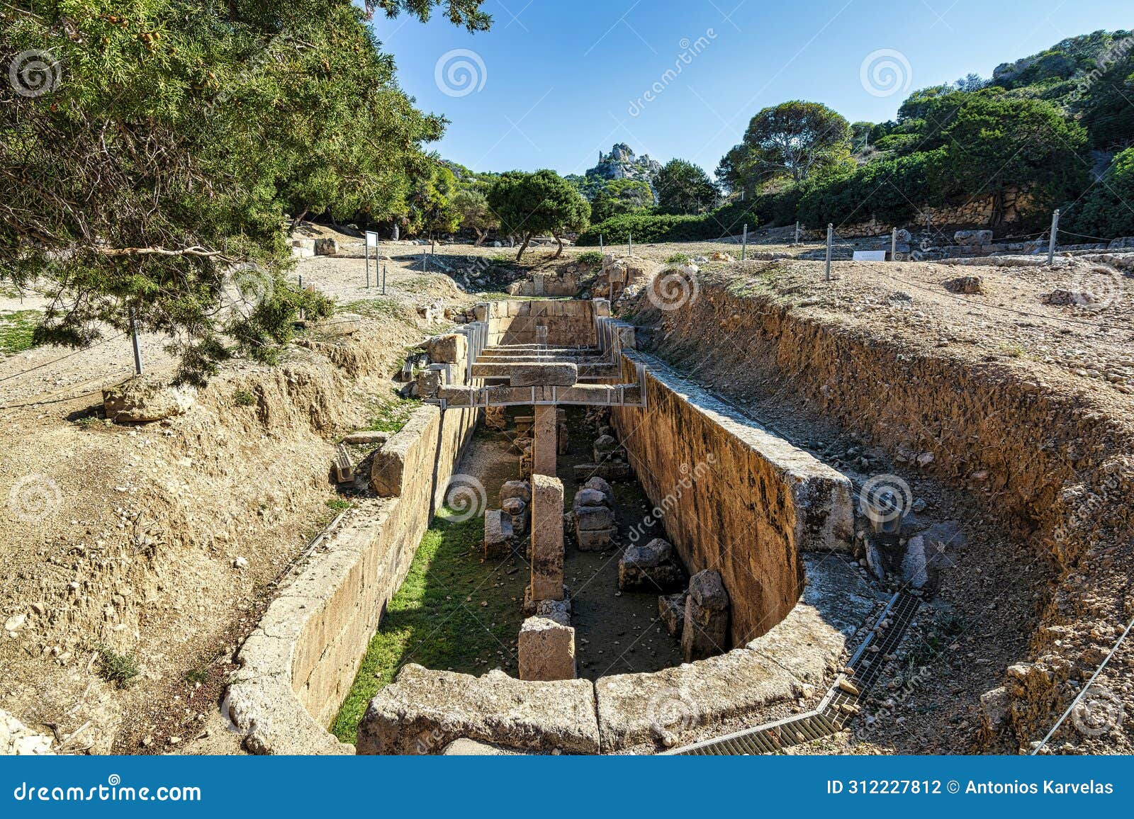The Double-apsidal Cistern Ruins, West of the Sanctuary of Hera at ...