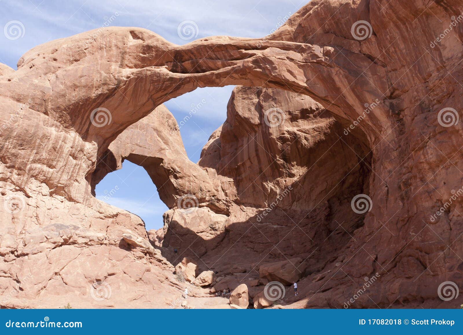 Double Arch at Arches National Park Stock Photo - Image of natural ...