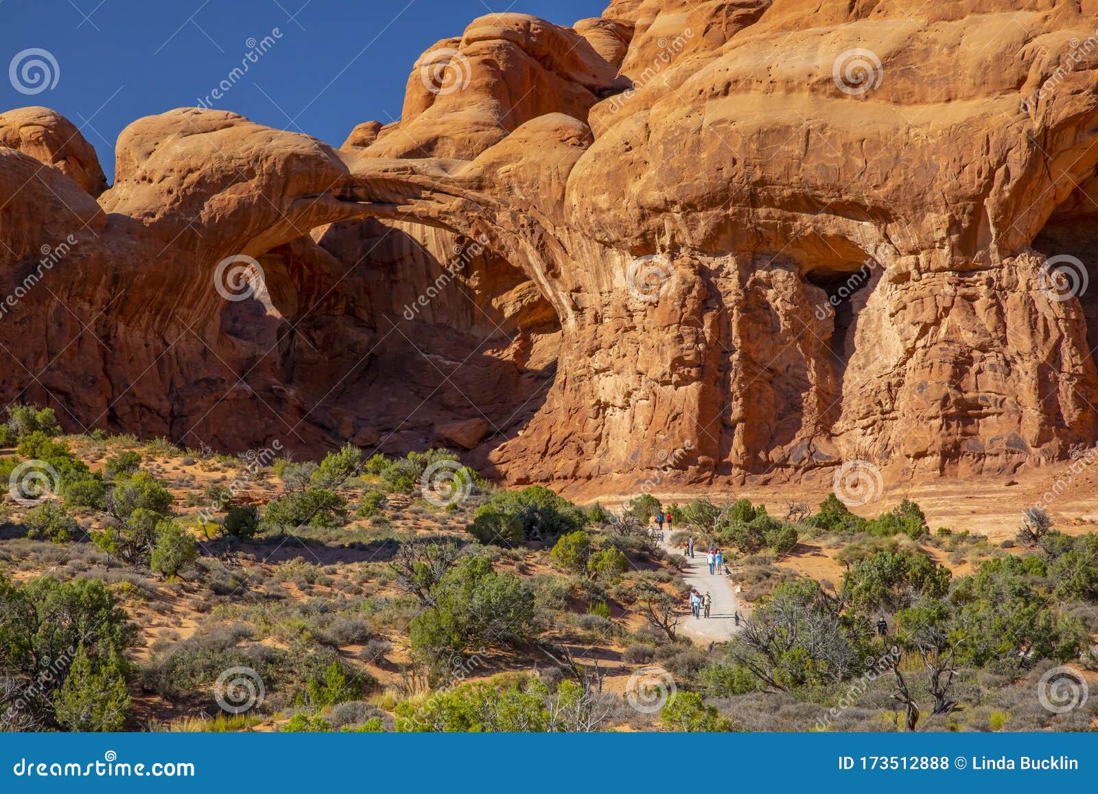 Double Arch at Arches National Park Stock Photo - Image of united ...