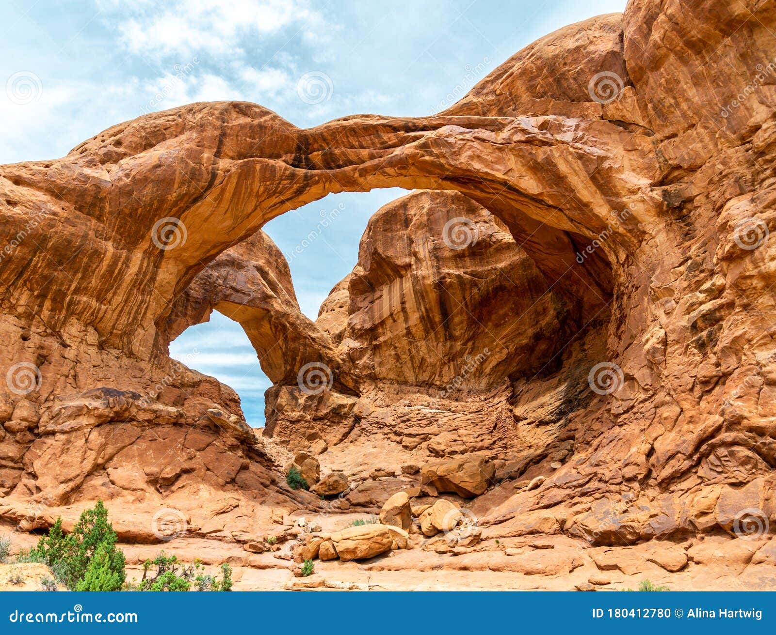Double Arch at Arches National Park Stock Photo - Image of arches, park ...