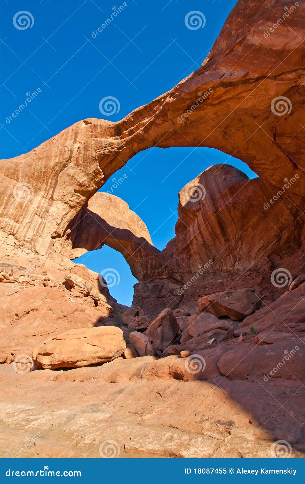 Double Arch in Arches National Park, Utah Stock Image - Image of ...