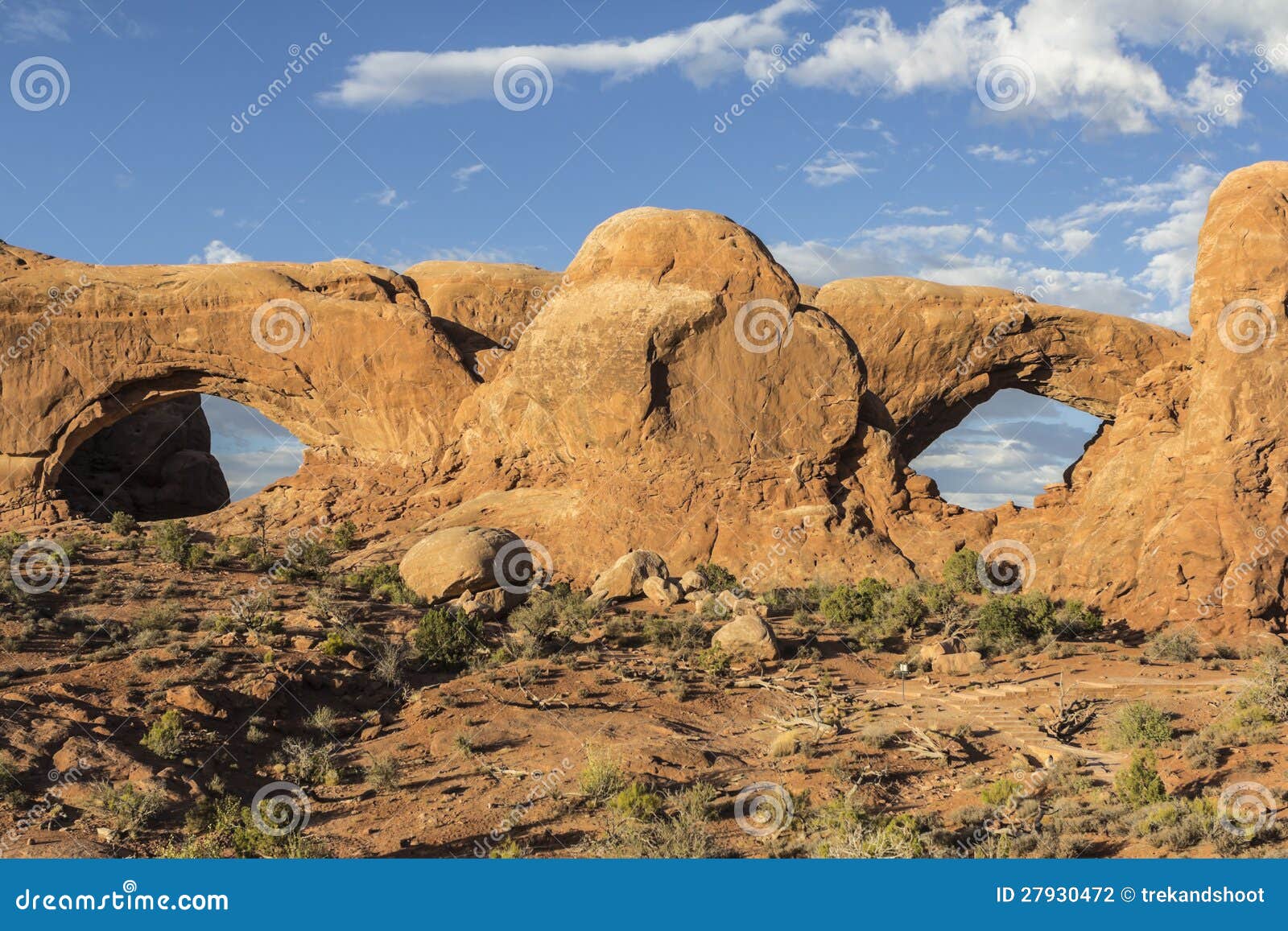Double Arch at Arches National Park in Utah, USA. Stock Photo - Image ...