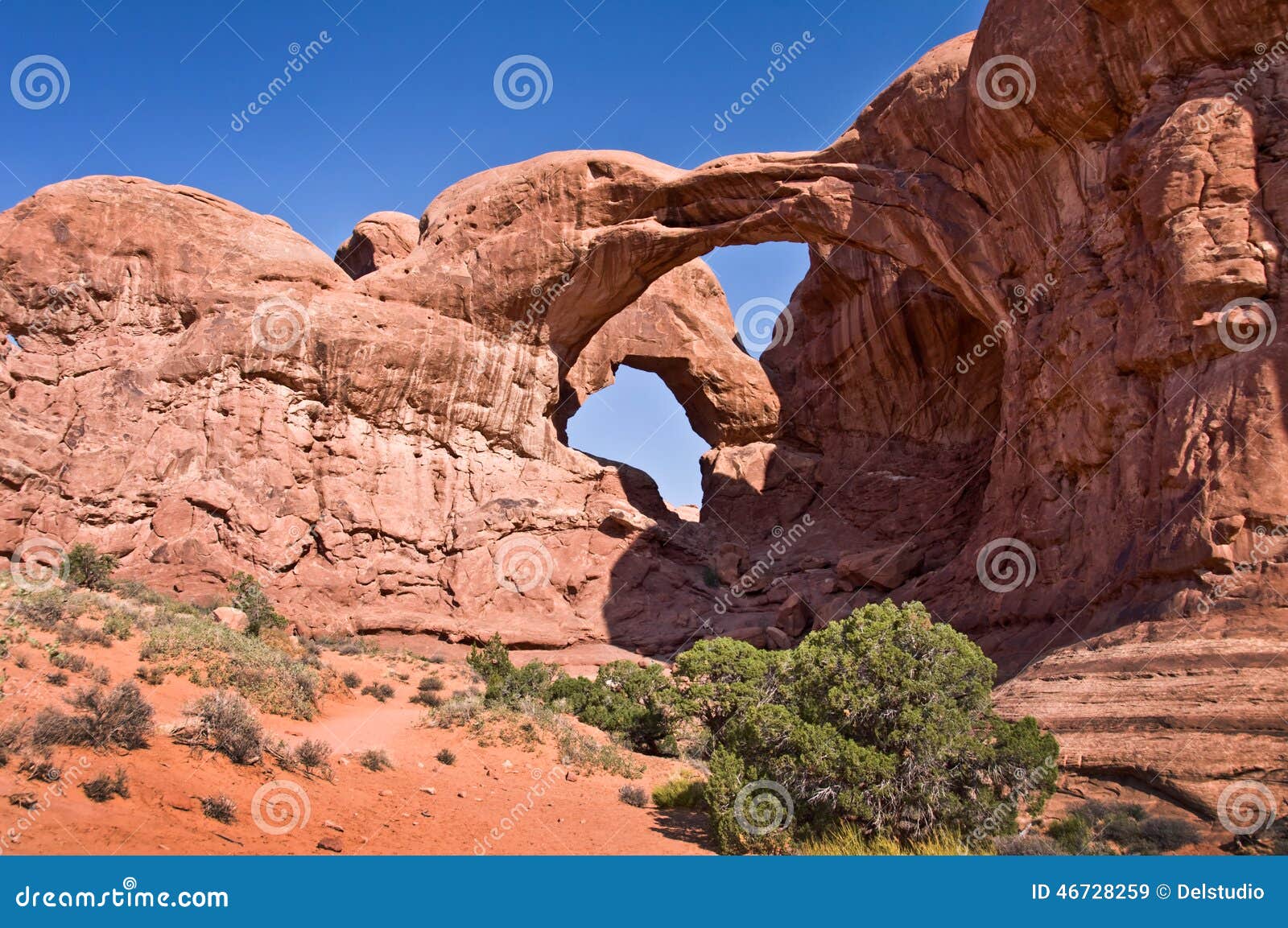 Double Arch, Arches National Park, Utah Stock Image - Image of american ...