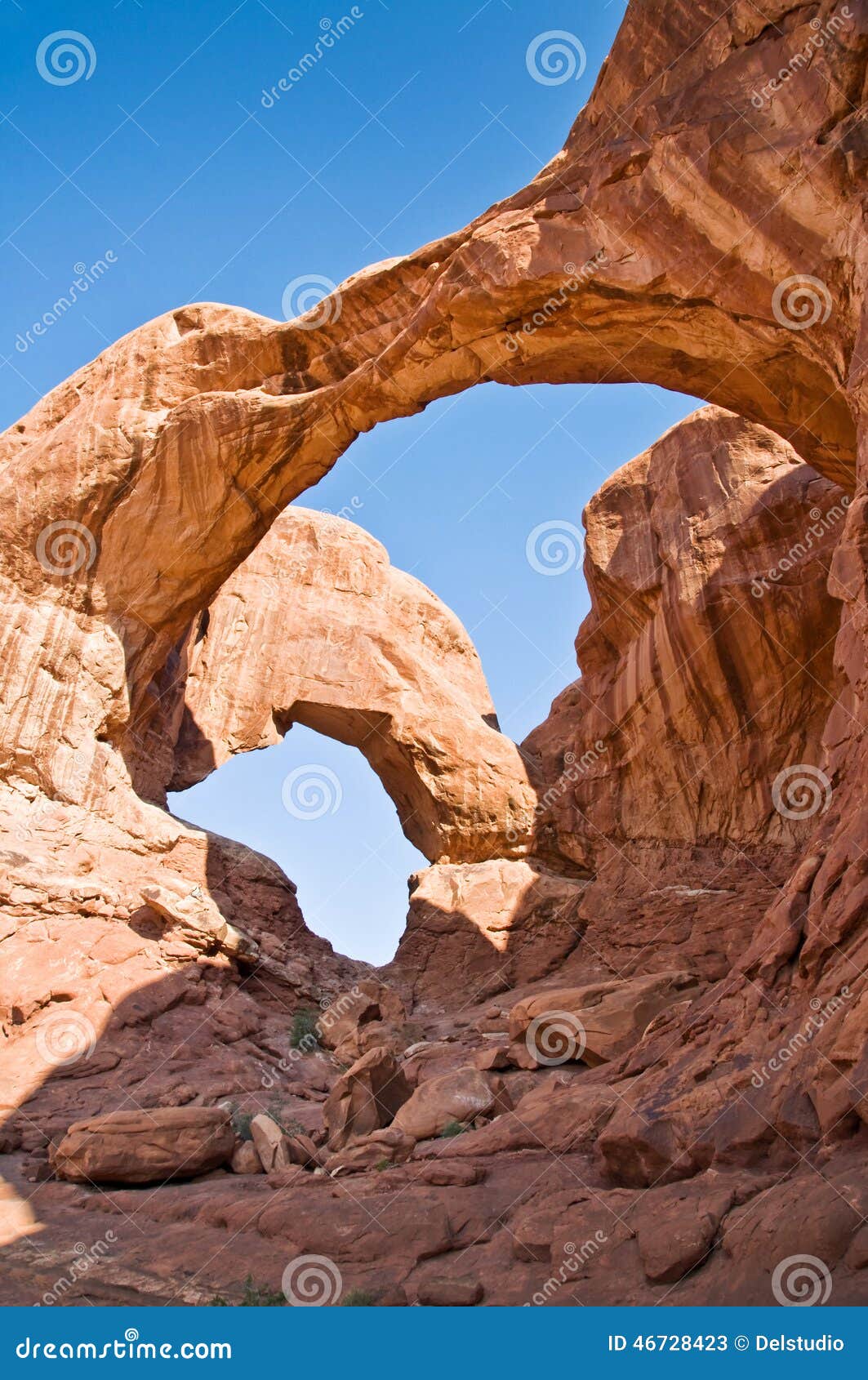 Double Arch, Arches National Park, Utah Stock Image - Image of ...