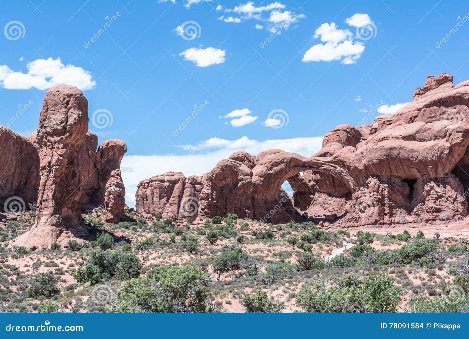 Double Arch in Arches National Park, Utah Stock Photo - Image of utahn ...