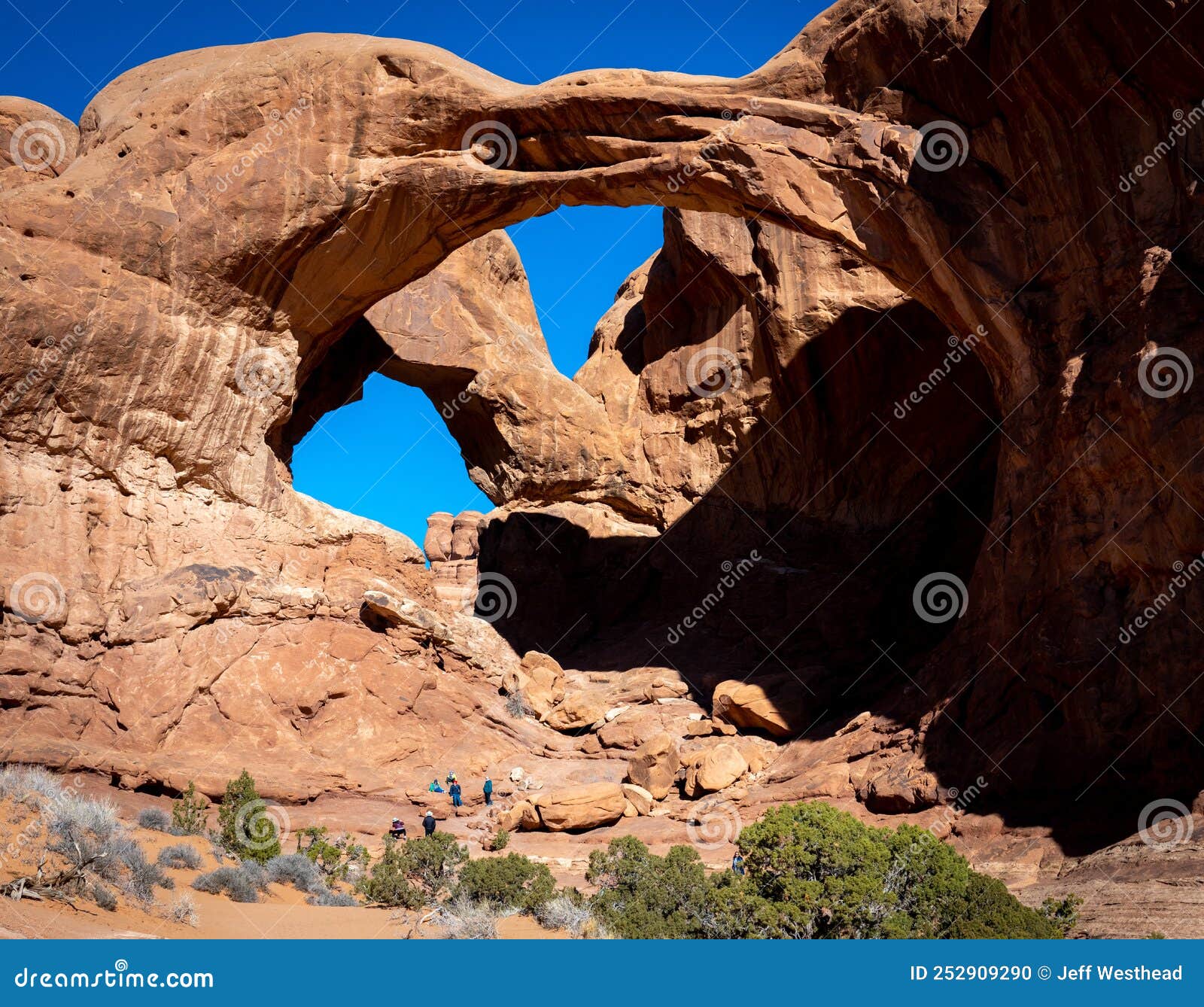 Double Arch at Arches National Parks Stock Photo - Image of trip ...