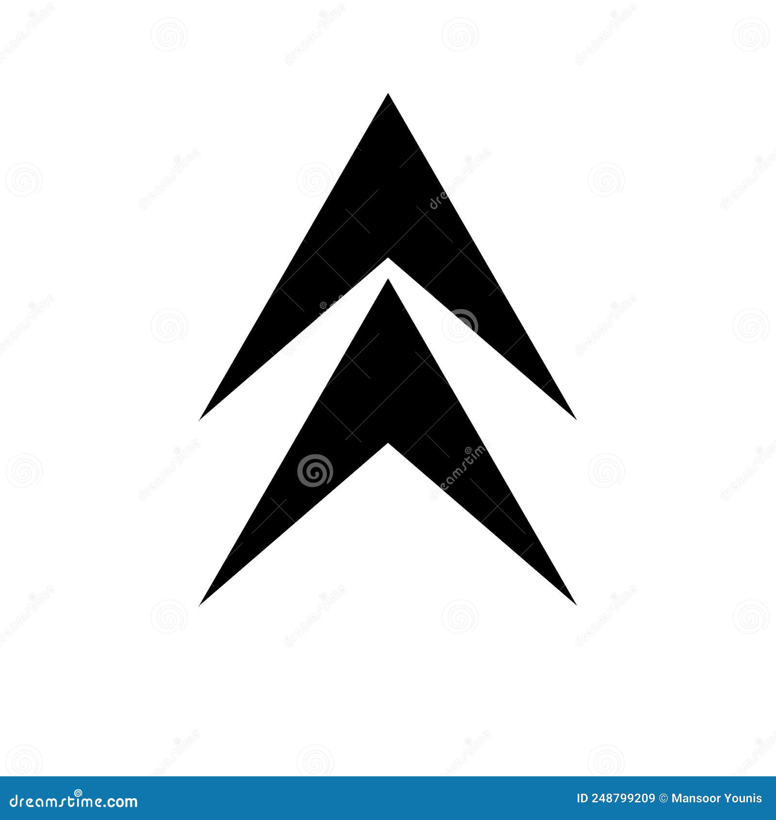 Double Arrow Black Vector stock image. Illustration of black - 248799209