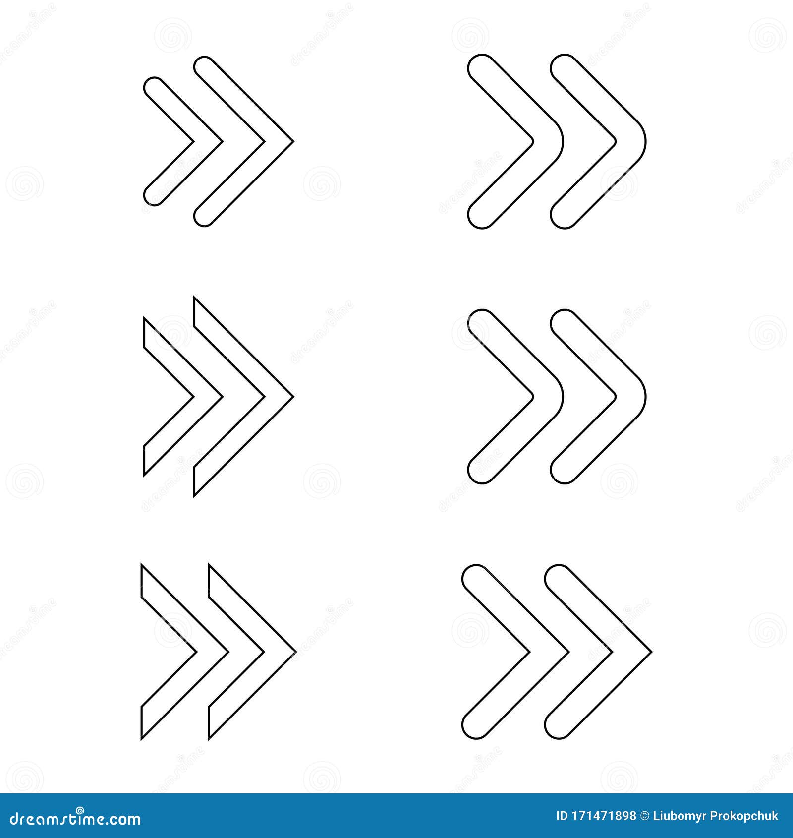Double Arrow Glyph Icon, Rewinding Button, Navigation Pointer Stock ...