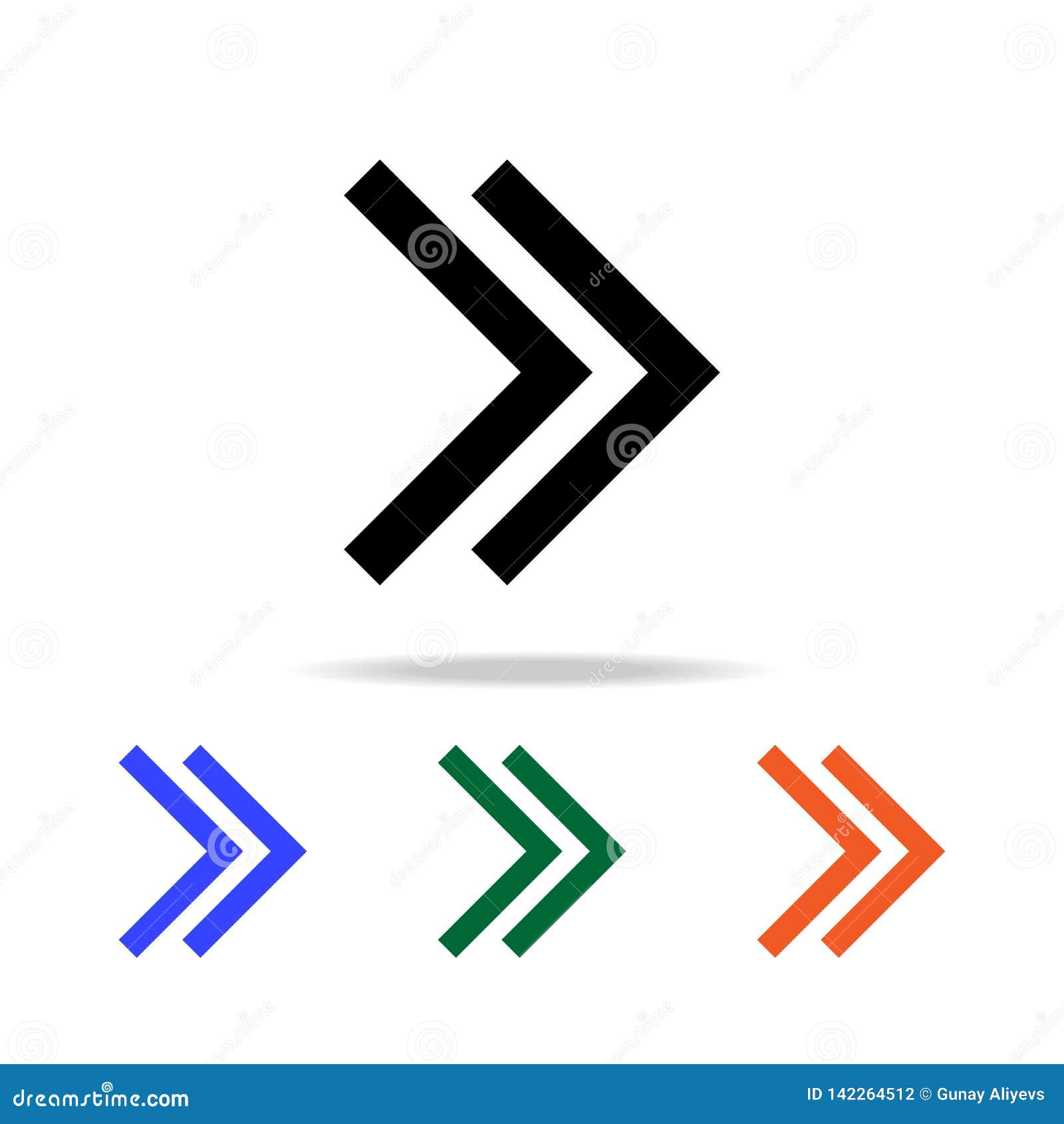 Double Arrow Icon. Elements of Simple Web Icon in Multi Color. Premium ...