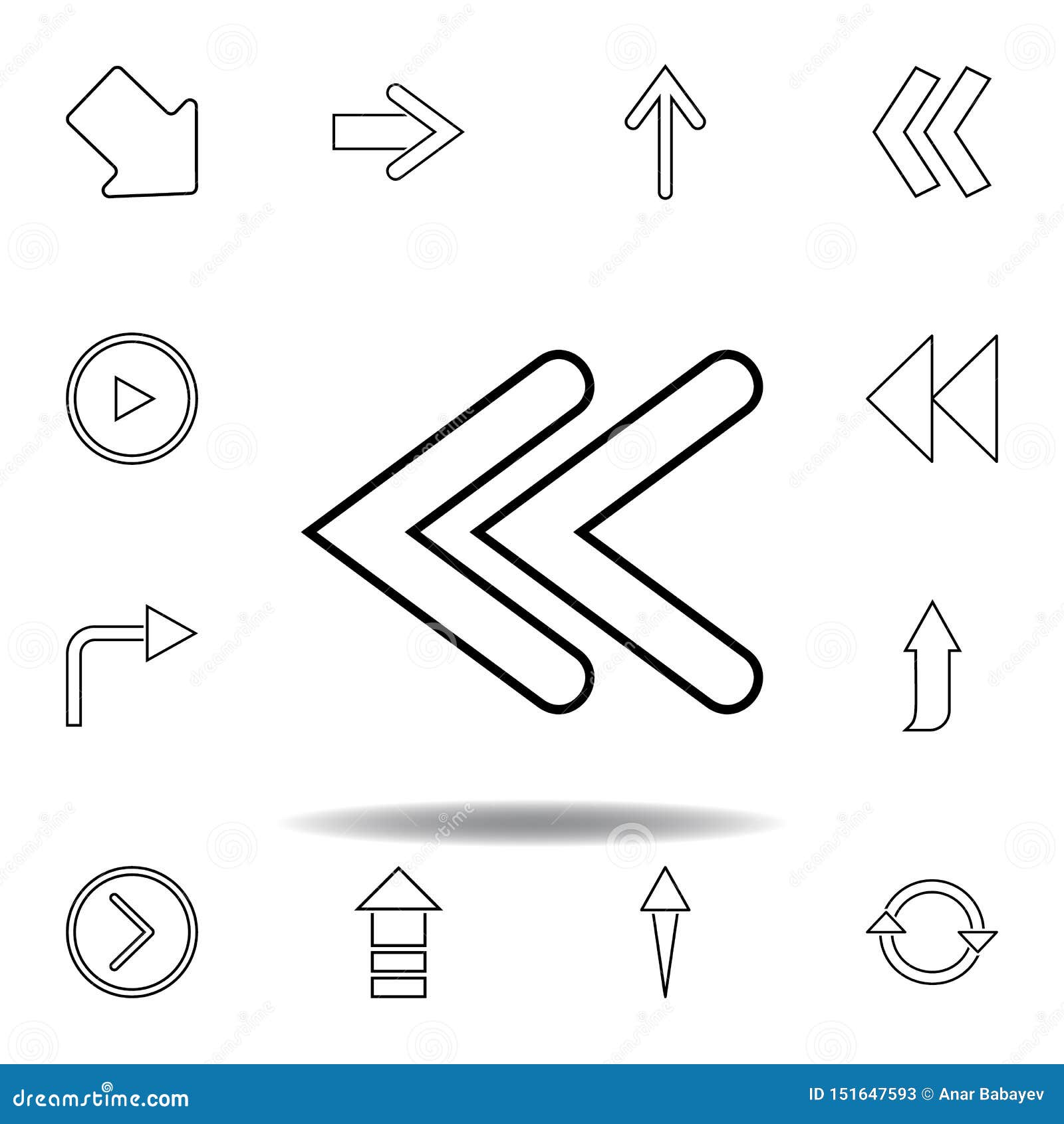 Double Arrow Icon. Thin Line Icons Set for Website Design and ...