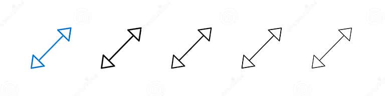 Double Arrow Line Icon Isolated on White Background Stock Vector ...