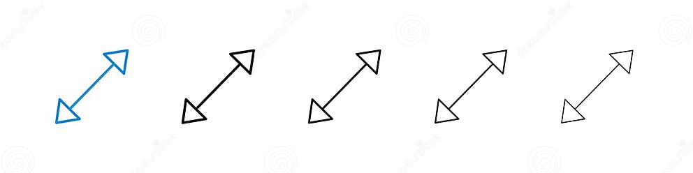 Double Arrow Line Icon Isolated on White Background Stock Vector ...