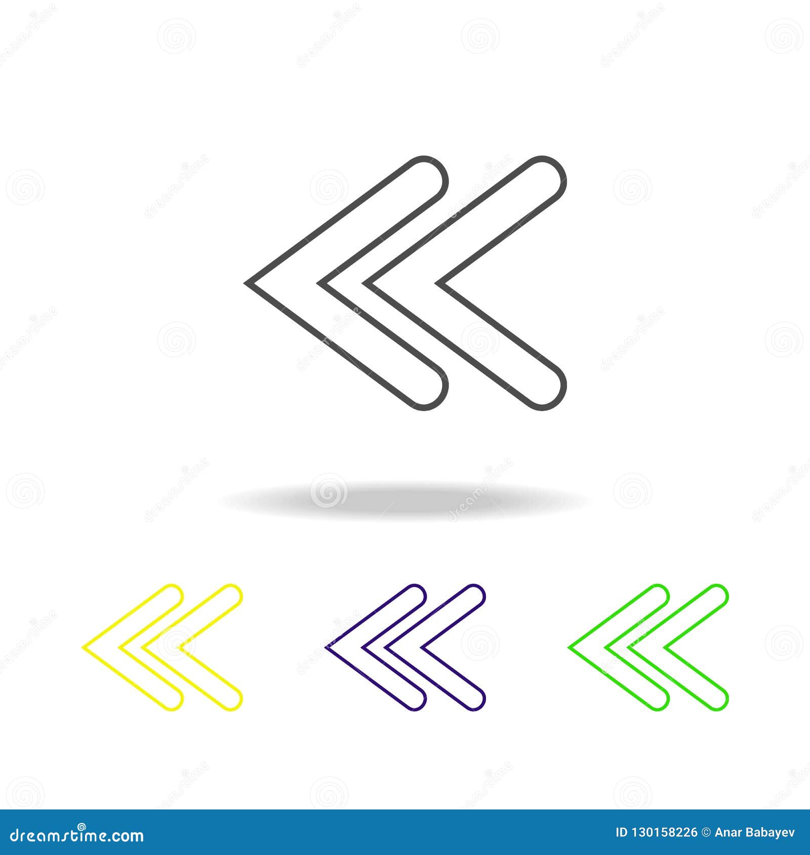 Double Arrow Multicolored Icons. Thin Line Icon for Website Design and ...