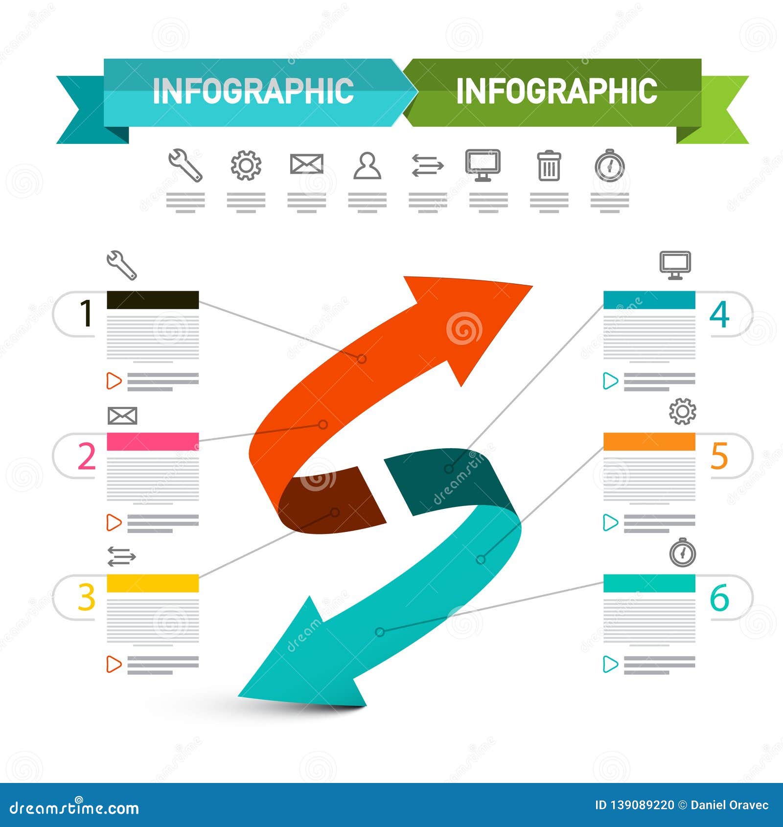 Double Arrow Presentation Concept. Stock Vector - Illustration of ...