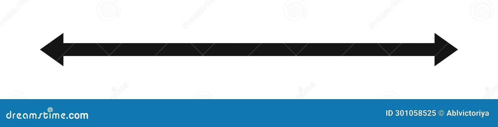 Double Arrow Sign. Horizontal Long Straight Arrow with Two Left and ...
