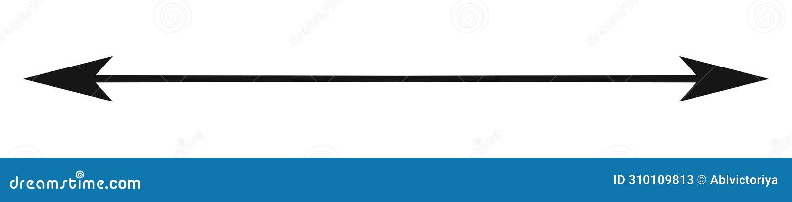 Double Arrow Symbol. Long Straight Horizontal Arrow with Two-sided ...