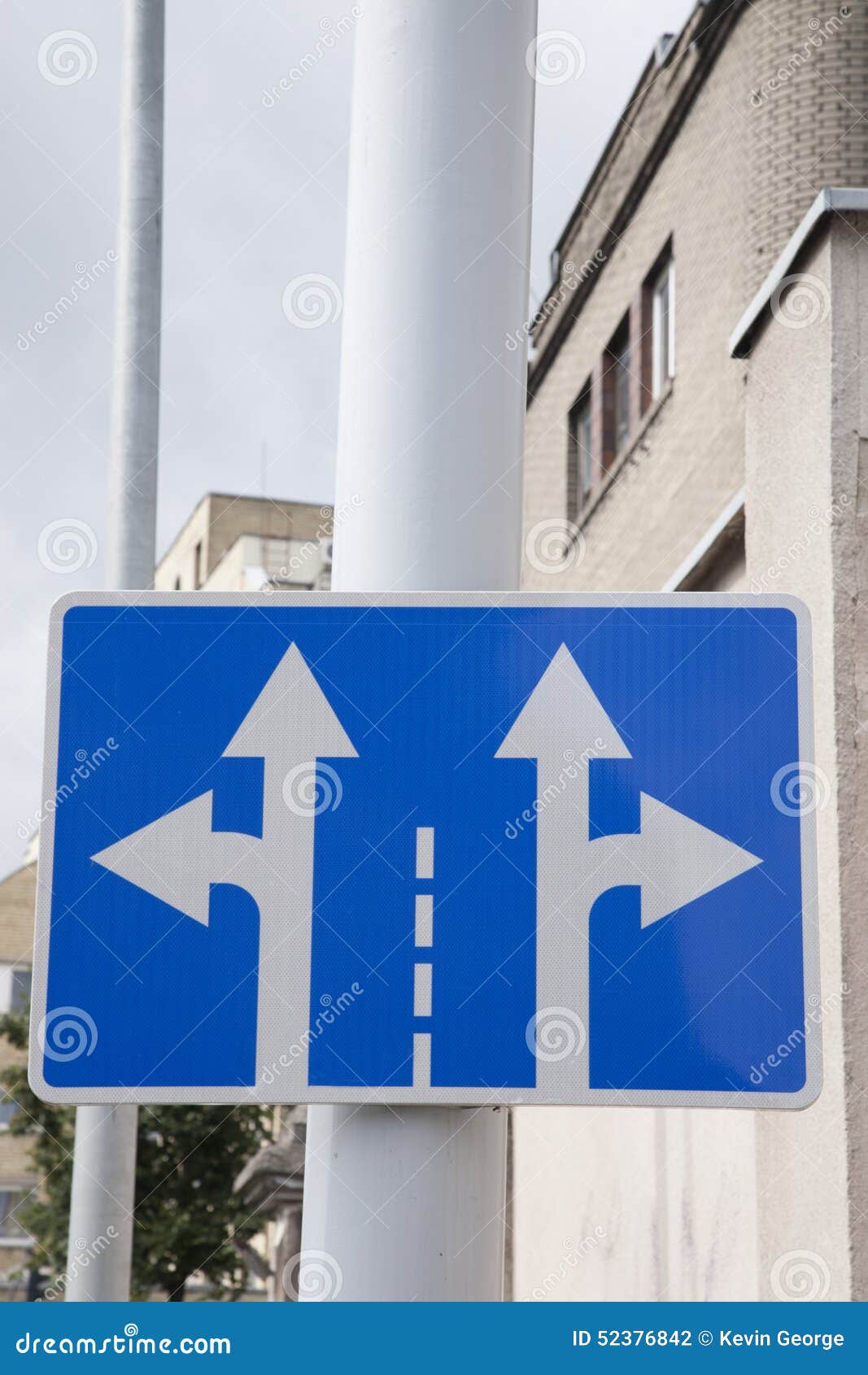 Double Arrow Traffic Sign stock photo. Image of white - 52376842