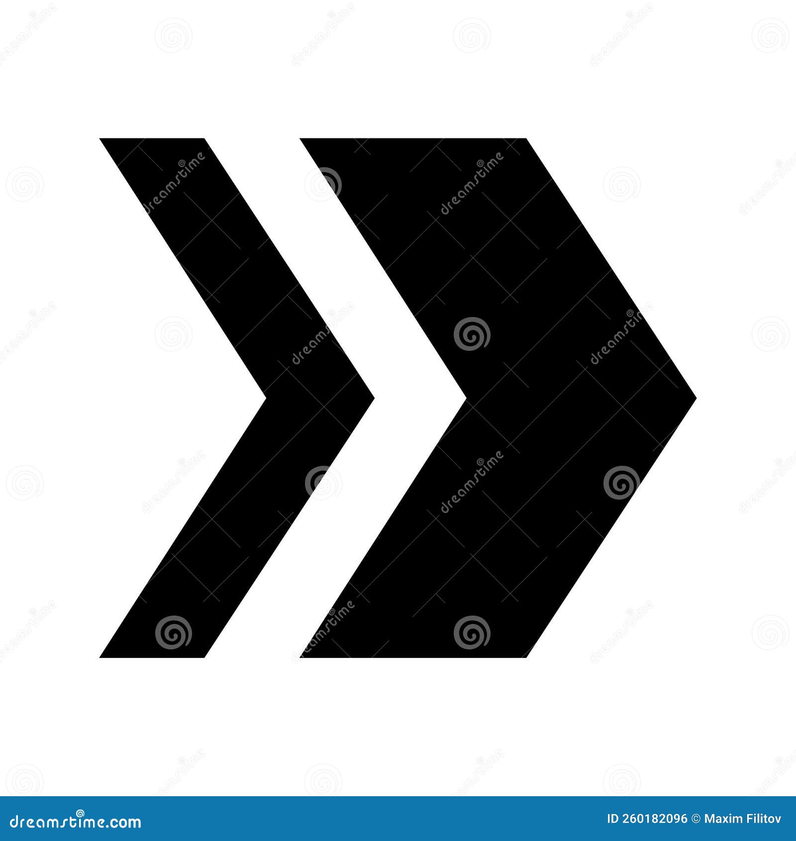 Double Arrow. Two Arrows. Direction Pointer. Black Arrow Icon. Vector ...