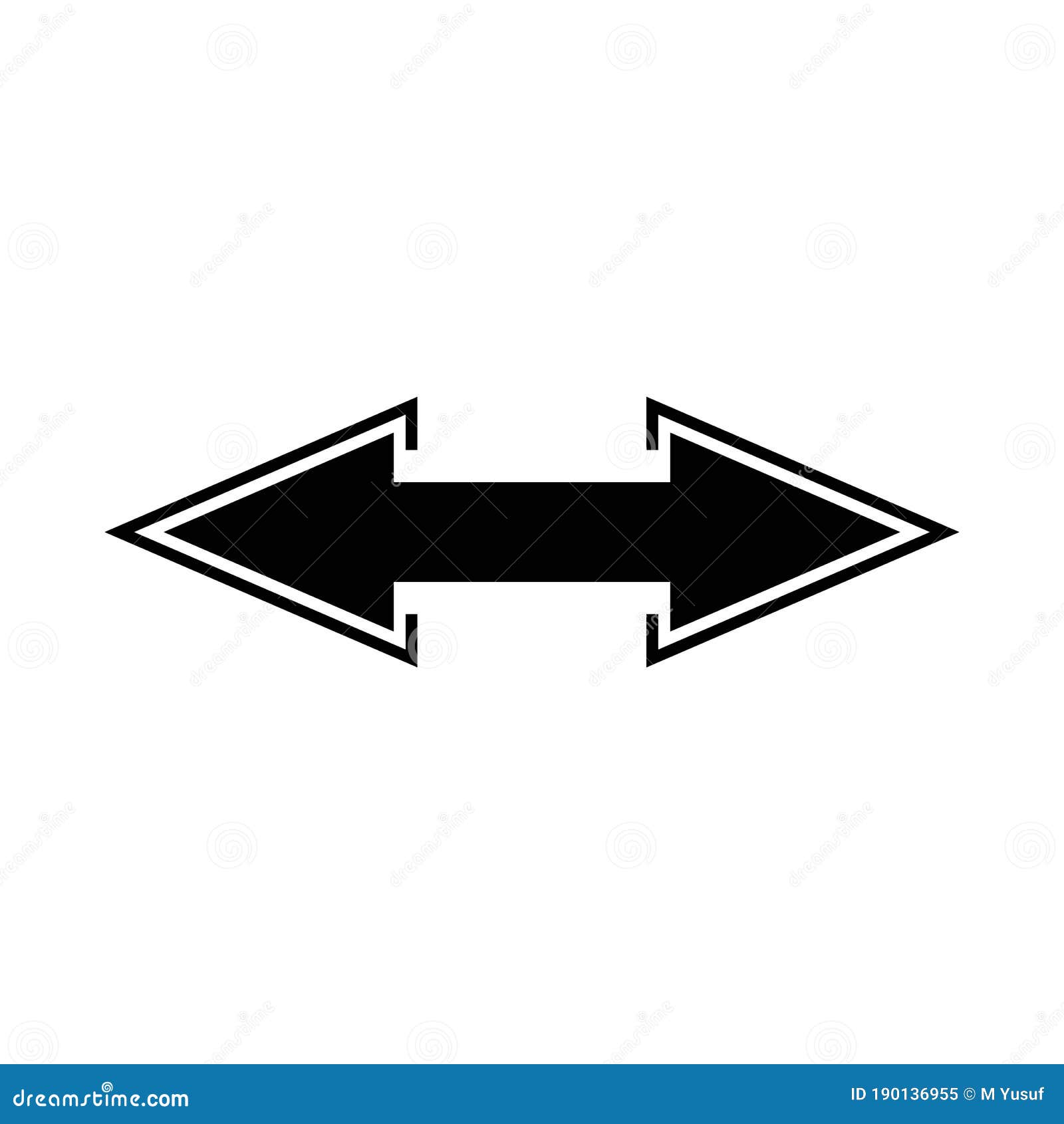 Double Arrow Vector Icon on White Background Stock Vector ...