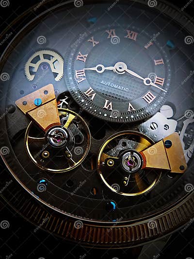 Double Balance Wheel stock image. Image of black, watch - 37587529