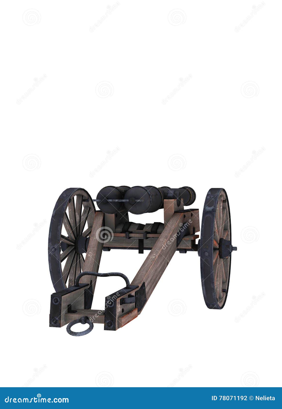 Double Barrel Cannon Back View Stock Illustration - Illustration of ...