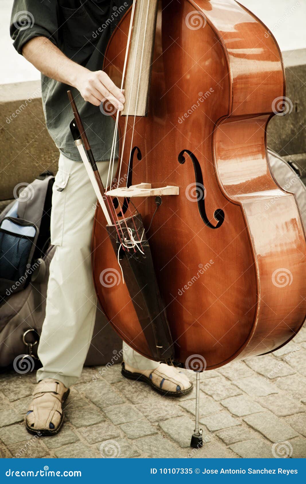 Double bass performer stock image. Image of double, caucasian - 10107335