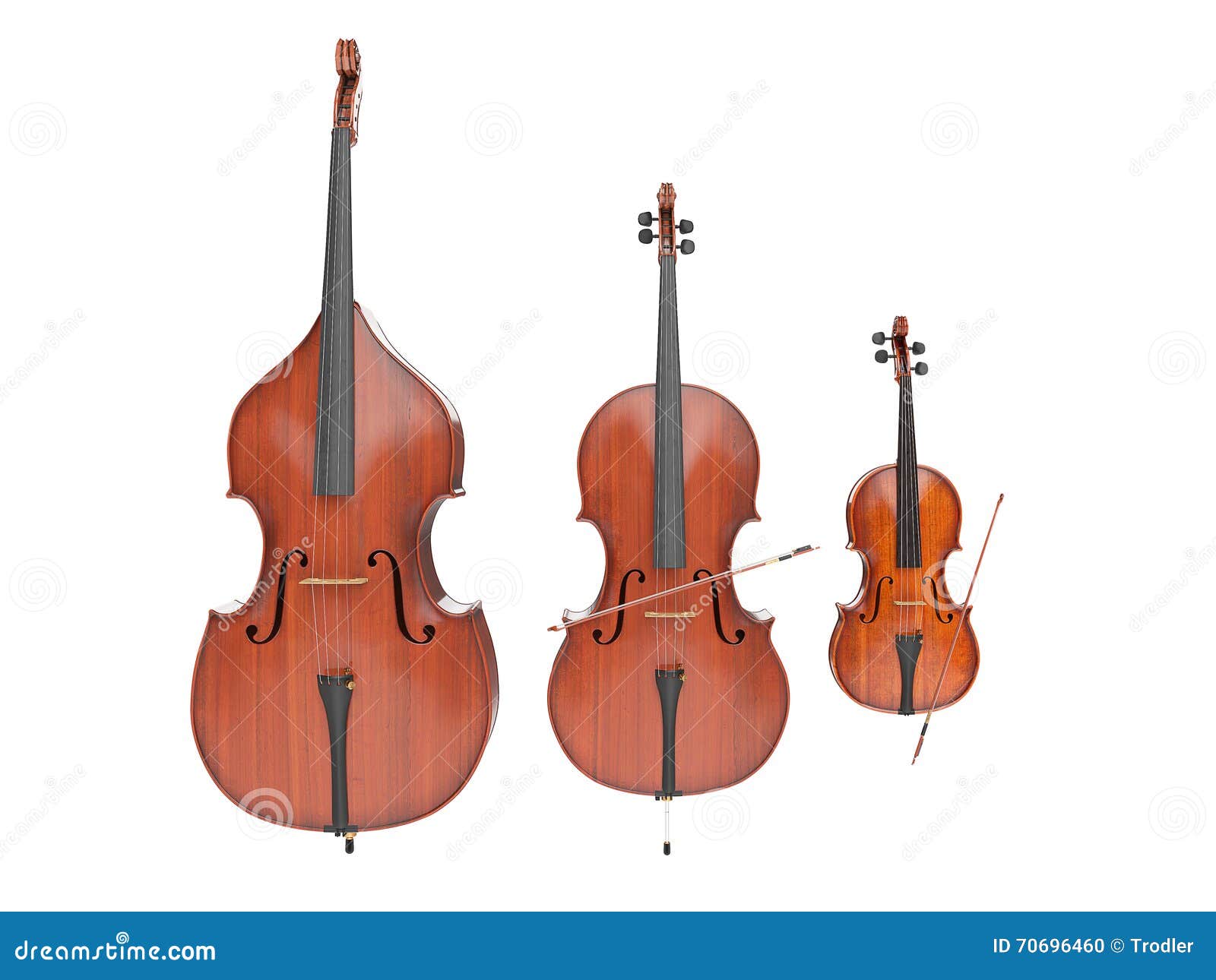 Double Basse, Violon Et Violoncelle D'isolement Sur Le Blanc Photo ...