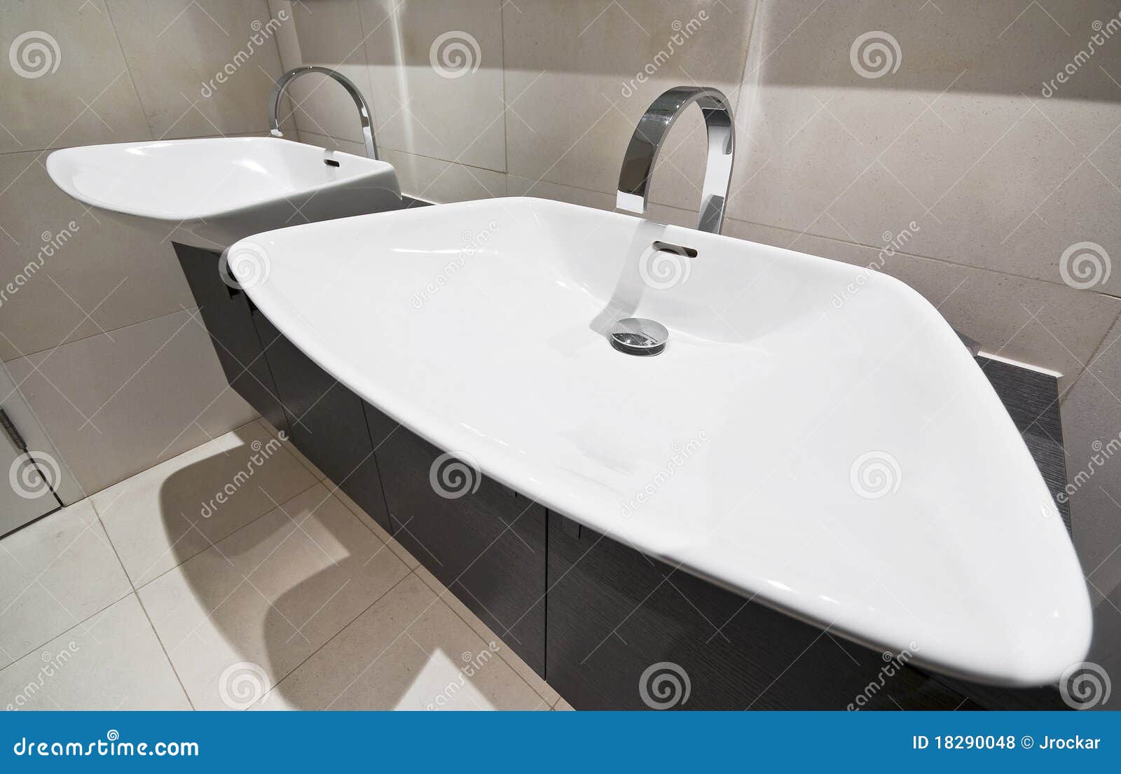 Double Bathroom Hand Wash Basin Stock Photo - Image of fitting ...