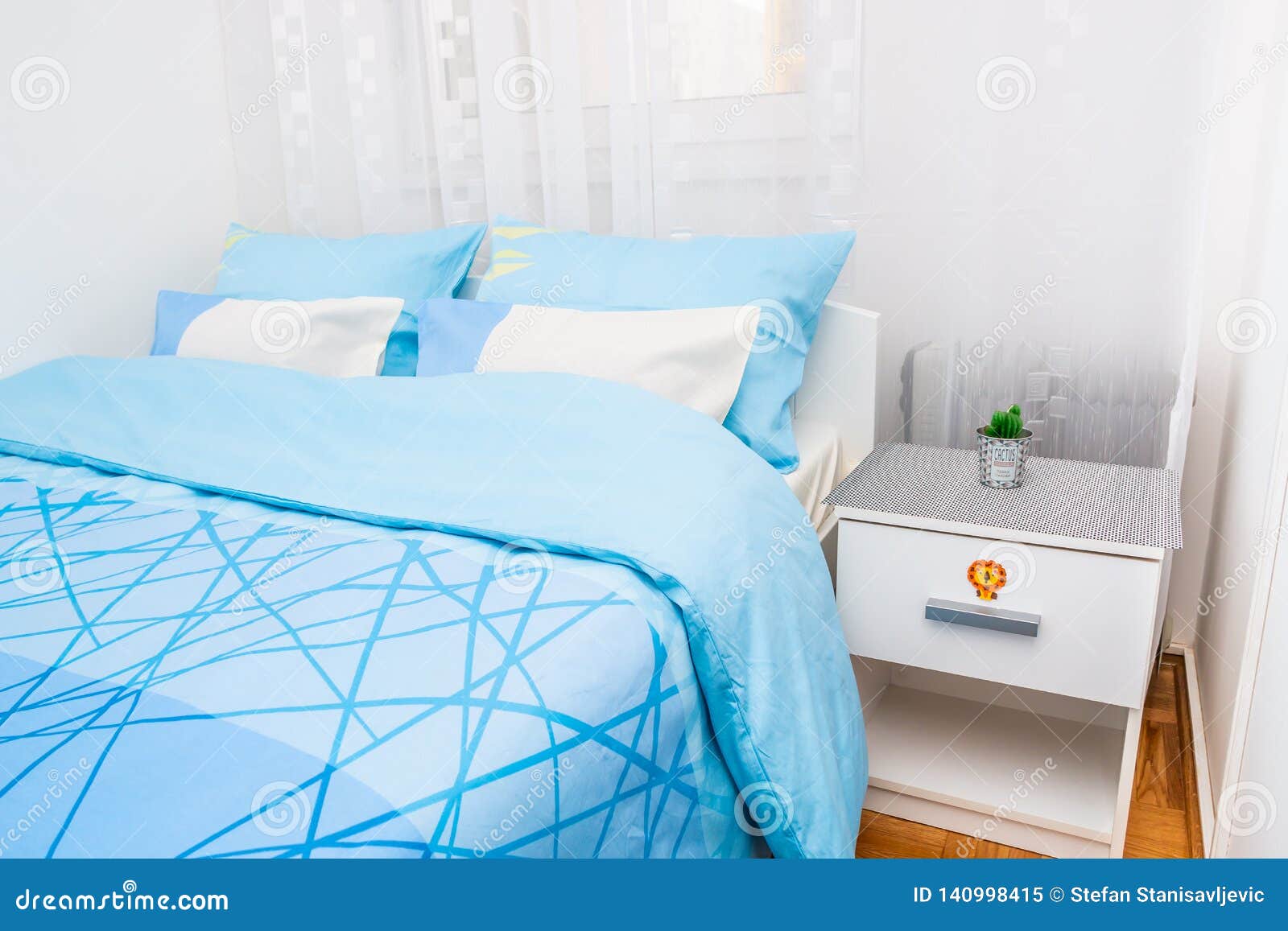 Double bed close up stock image. Image of accommodation - 140998415