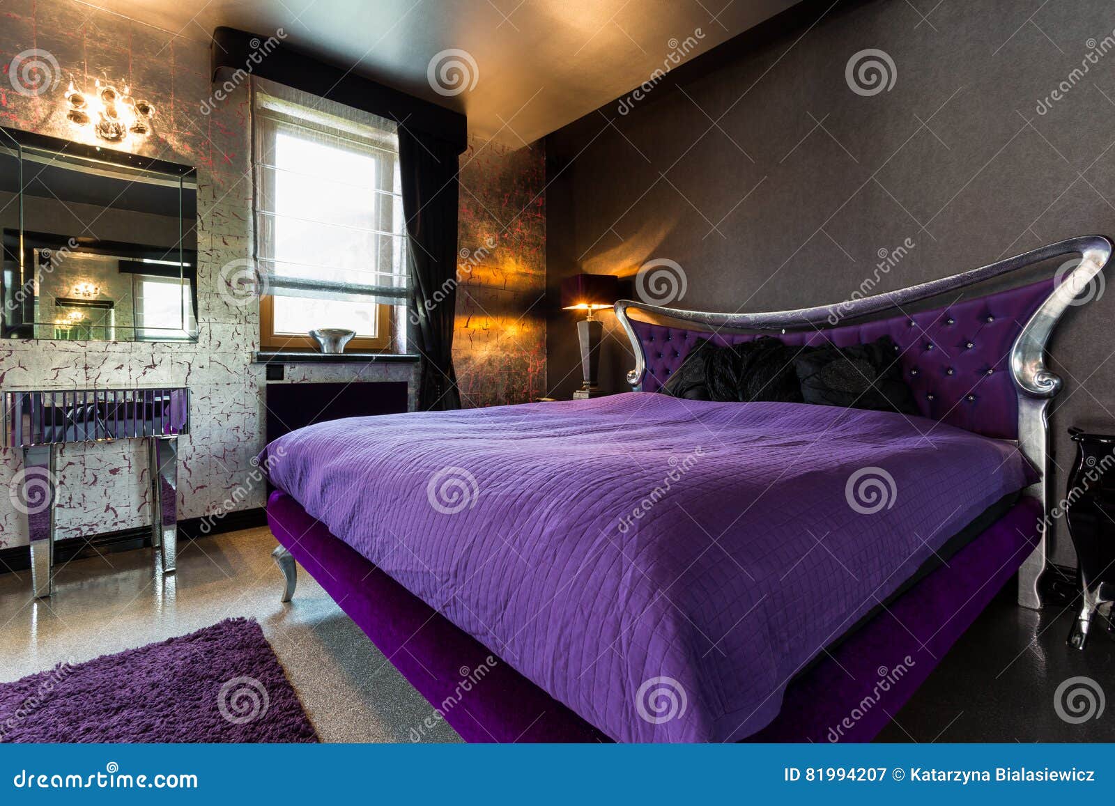 Double Bed in Extravagant Bedroom Stock Image - Image of glamour ...