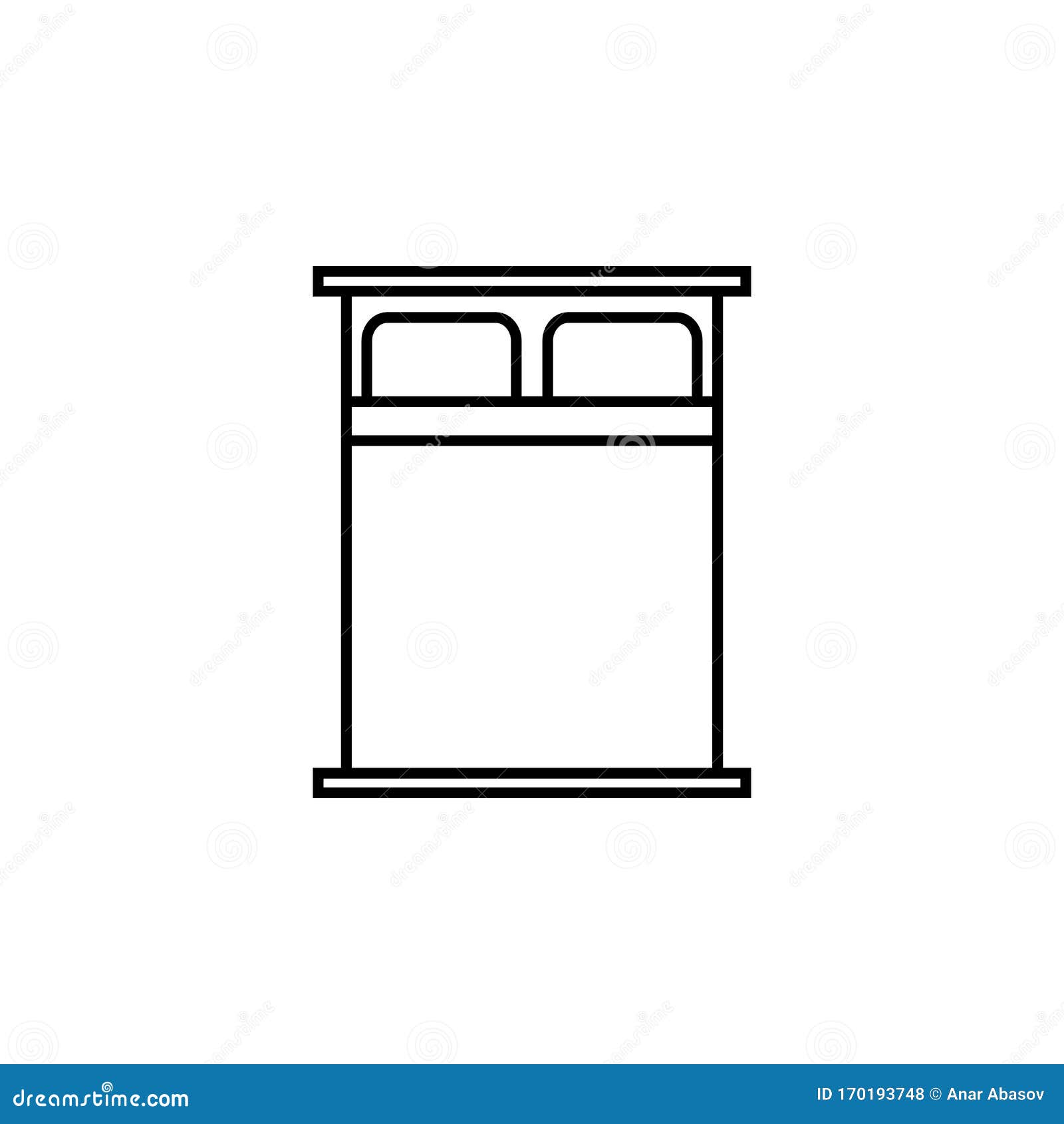 Double Bed Icon. Element of Simple Web Icon with Name for Mobile ...