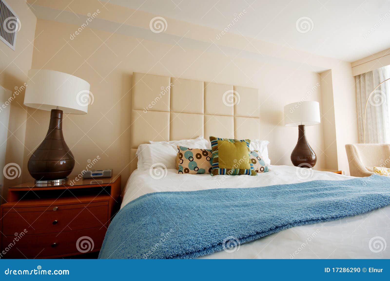 Double Bed in the Modern Interior Stock Photo - Image of decor, bedroom ...