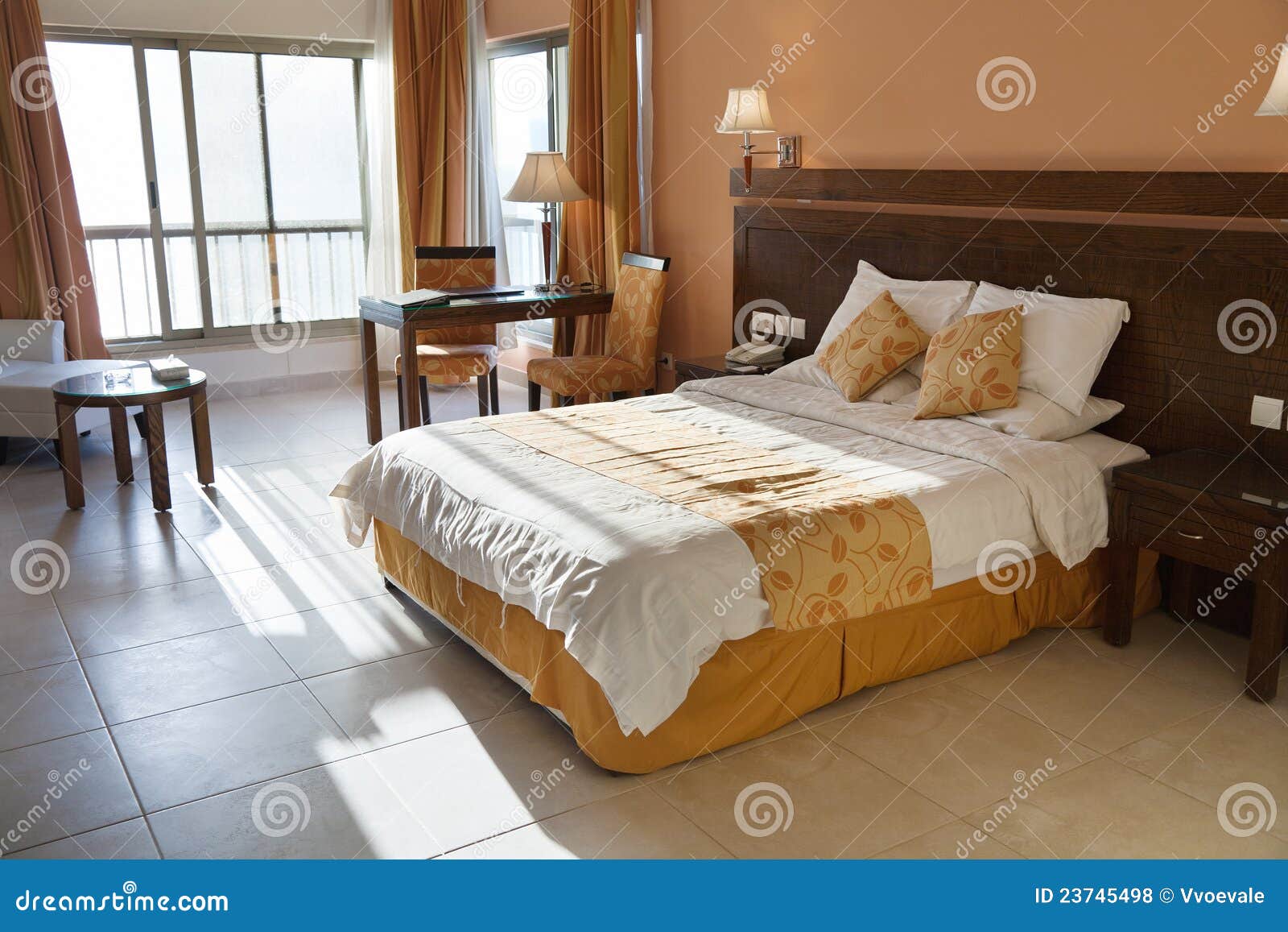 Double bed room stock photo. Image of clean, mattress - 23745498