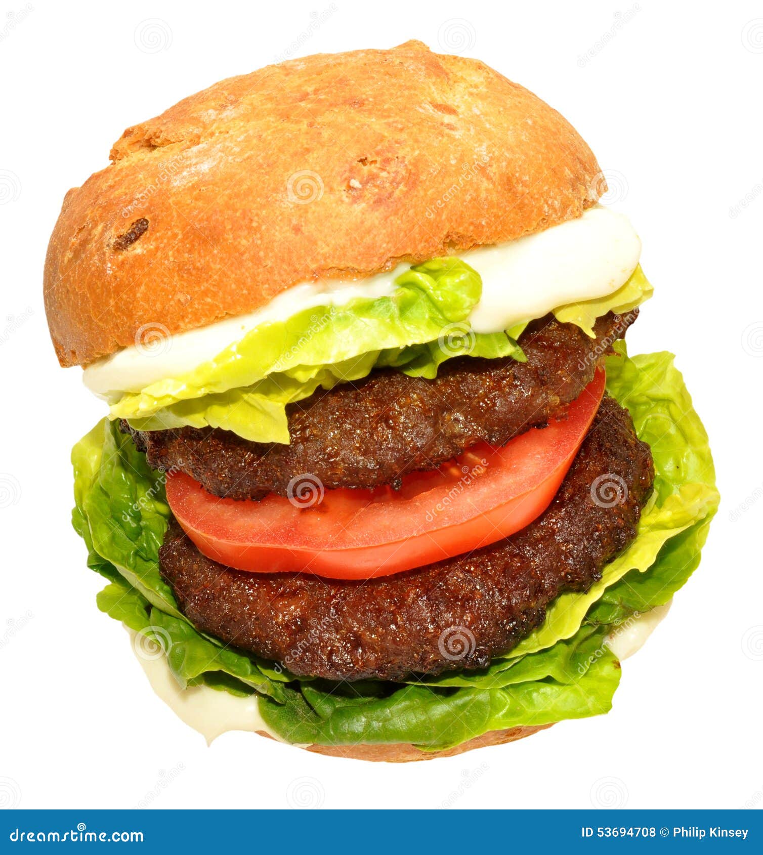 Double Beef Burger Sandwich Stock Photo - Image of layered, double ...