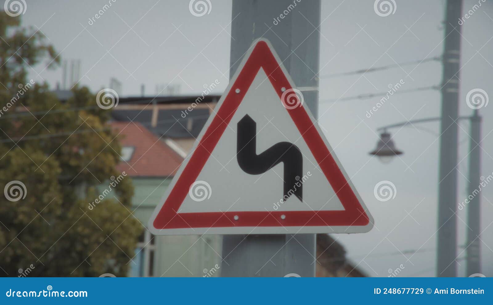 Double Bend First To Left Sign Stock Video - Video of caution, sign ...