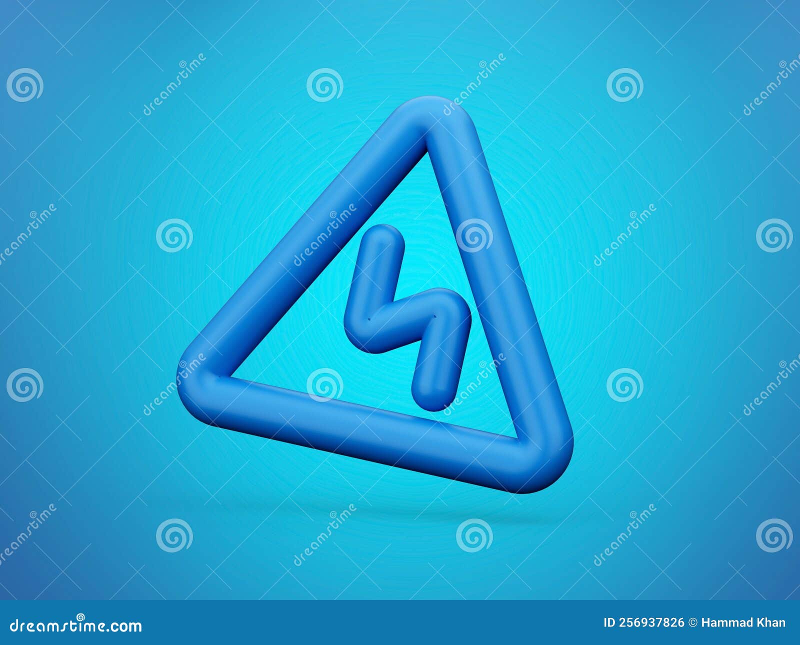 Double Bend First To the Left Warning Sign Blue 3d Icon 3d Illustration ...
