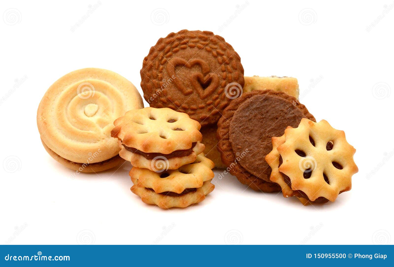 Double Biscuits Isolated. Elegance, Dessert. Stock Photo - Image of ...