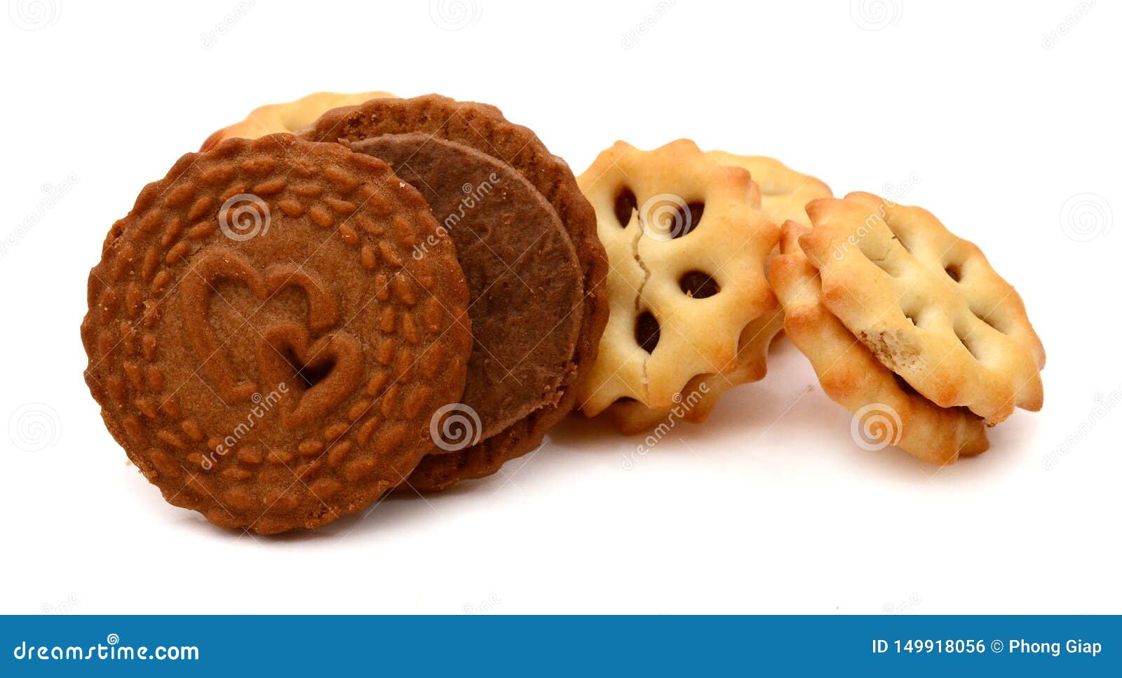 Double Biscuits Isolated. Background, Circle. Stock Photo - Image of ...