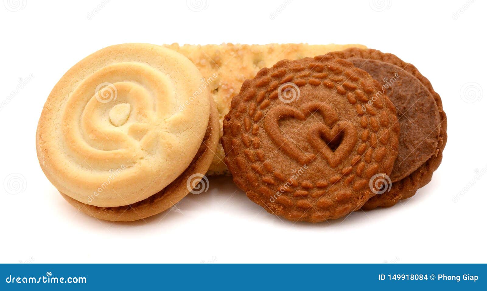 Double Biscuits Isolated. Background, Circle. Stock Photo - Image of ...