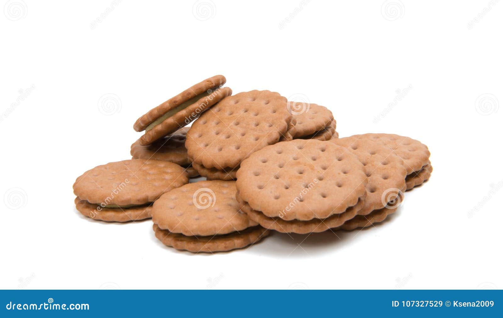 Double biscuits isolated stock image. Image of chocolate - 107327529